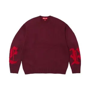 Supreme Cross Stitch Logo Sweater 'burgundy - Red