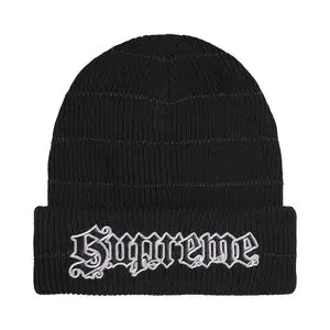 Supreme Metallic Stripe Beanie - Black
