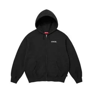 Supreme Blessed Appliqué Zip Up Hooded Sweatshirt - Black