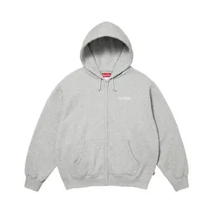 Supreme Blessed Appliqué Zip Up Hooded Sweatshirt 'heather - Grey