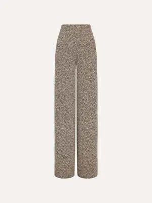 Oscar De La Renta Slubby Wool Tweed Gauze Pant