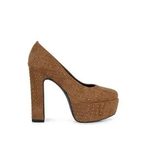 RAG & CO Poppins Tan Glinting Platform High Pumps In Tan By