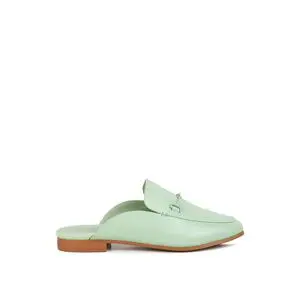 RAG & CO Kristy Horsebit Embellished Mules In Mint By - Green