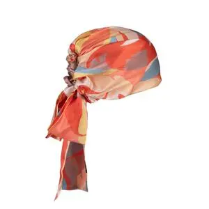 SIBI HATS Sacred Garden Peach Silk Bandana - Orange