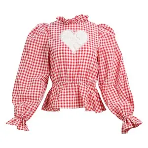 KRISTINIT Gingham Heart Top