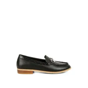 RAG & CO Holda Horsebit Embellished Loafers With Stitch Detail In By - Black