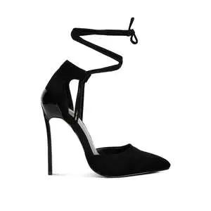 RAG & CO Rule-breaker Lace Up Stiletto Sandals By - Black