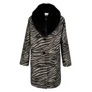 N'ONAT Grey / Black Zebra Chic Vegan Coat