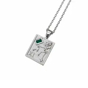 CIER Aquarius Zodiac Necklace - Silver