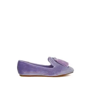 RAG & CO Tromso Iconic Tassel Detail Velvet Loafers In Lilac By - Purple