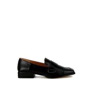 RAG & CO Jongs Metallic Penny Loafers In By - Black