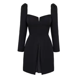 POST MERIDIEM Long Sleeve A-line Mini Dress