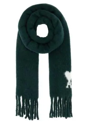 AMI Paris Bottle Alpaca Blend Scarf - Green