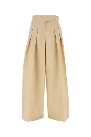 Zimmermann Sand Stretch Wool Valiant Wide-leg Pant