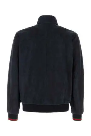 Gucci Navy Suede Jacket - Blue