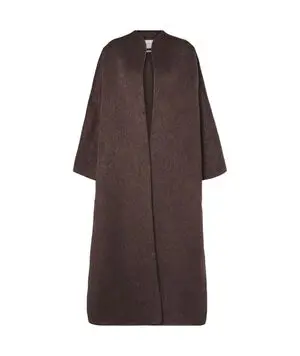Max Mara Oversized Coat In Camel And Mohair Mud