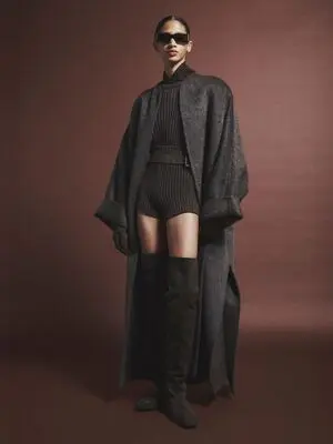 Max Mara Oversized Coat In Camel And Mohair - Mud