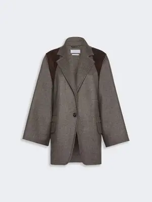 Max Mara Oversized Double Wool Jacket - Brown Grey