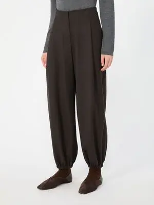 Max Mara Wool Flannel Trousers - Dark Brown