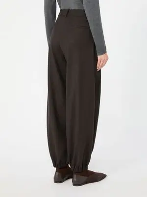 Max Mara Wool Flannel Trousers - Dark Brown