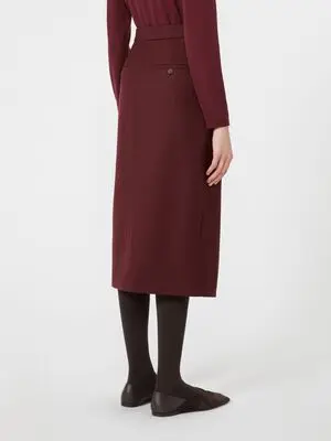 Max Mara Wool Flannel Midi Skirt
