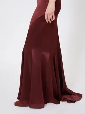 Max Mara Long Silk Satin Skirt