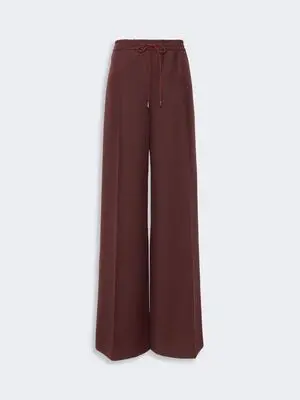 Max Mara Denim-effect Wool Wide-leg Trousers