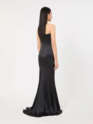 Max Mara Silk Satin Bustier Dress