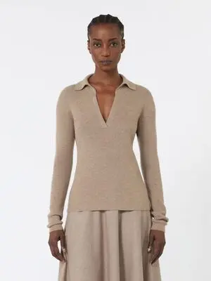 Max Mara Cashmere Yarn Polo Sweater - Sand