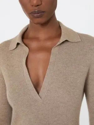 Max Mara Cashmere Yarn Polo Sweater - Sand