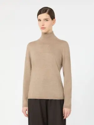 Max Mara Cashmere Yarn Polo-neck Sweater - Sand