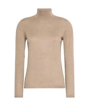 Max Mara Cashmere Yarn Polo-neck Sweater - Sand