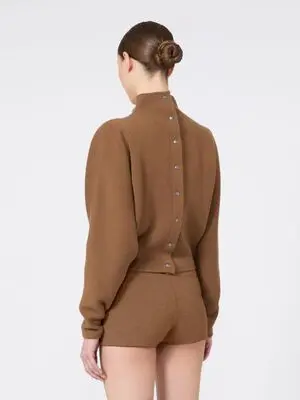 Max Mara Wool And Cashmere Cropped Jumper - Camel