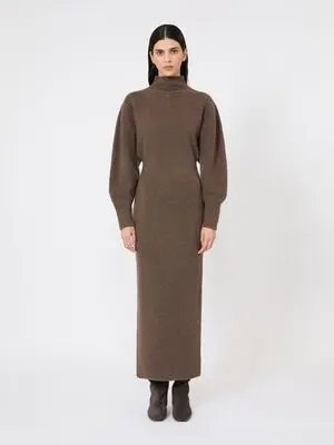 Max Mara Wool And Cashmere Jersey Dress - Mud