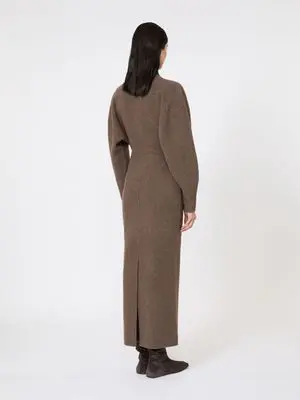 Max Mara Wool And Cashmere Jersey Dress - Mud