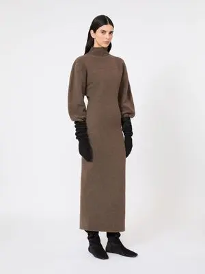 Max Mara Wool And Cashmere Jersey Dress - Mud