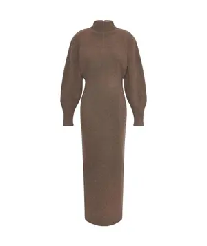 Max Mara Wool And Cashmere Jersey Dress - Mud