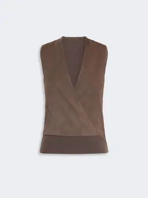 Max Mara Wool And Cashmere Yarn Gilet - Mud