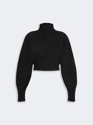 Max Mara Cropped Wool And Cashmere Jersey Sweatshirt