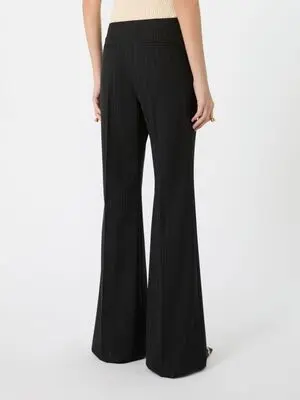 Max Mara Flared Herringbone Wool Trousers