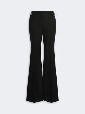Max Mara Flared Herringbone Wool Trousers