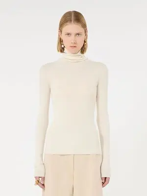 Max Mara Slim Pure Wool Mock Polo-neck Sweater - Ivory