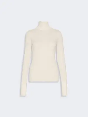 Max Mara Slim Pure Wool Mock Polo-neck Sweater - Ivory