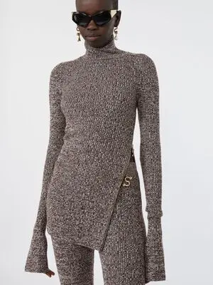 Max Mara Slim Stretch Wool Sweater - Chocolate