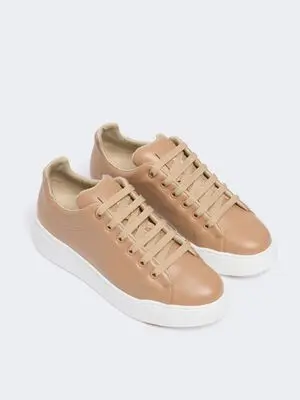 Max Mara Leather Sneakers - Ivory