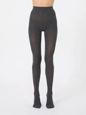 Max Mara Ribbed Cotton Tights - Medium Grey