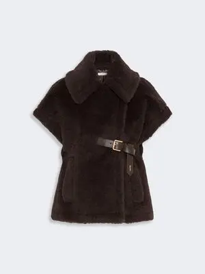 Max Mara Alpaca And Wool Teddy Cape - Brown