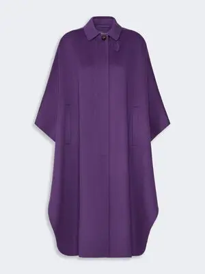 Max Mara Wool-blend Double Fabric Maxi Cape - Purple