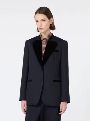 Max Mara Wool Cavalry Twill Single-breasted Blazer