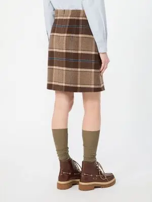 Max Mara Short Checked Wool Skirt
